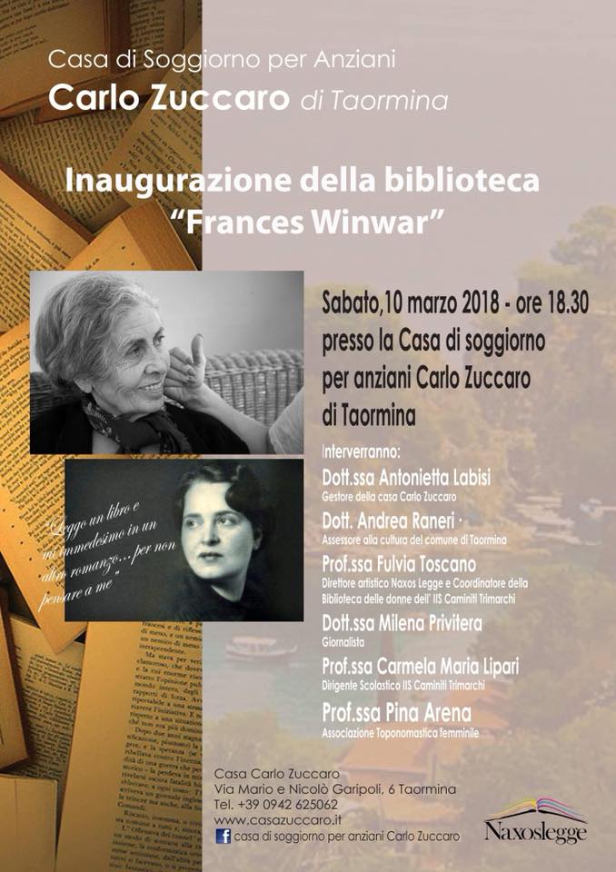 Taormina. Casa "Carlo Zuccaro": inaugurazione della biblioteca "Frances ...